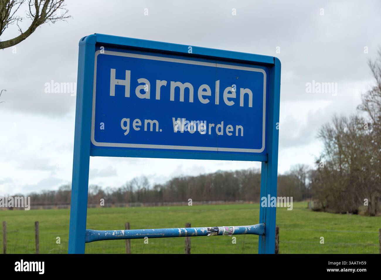 Harmelen, the Netherlands. 30 January 2025. Harmelen name sign when you ...
