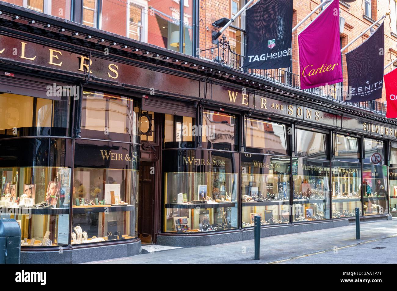 Dublin, Ireland- Feb 4, 2025: The front of Weir and Sons in Dublin city ...