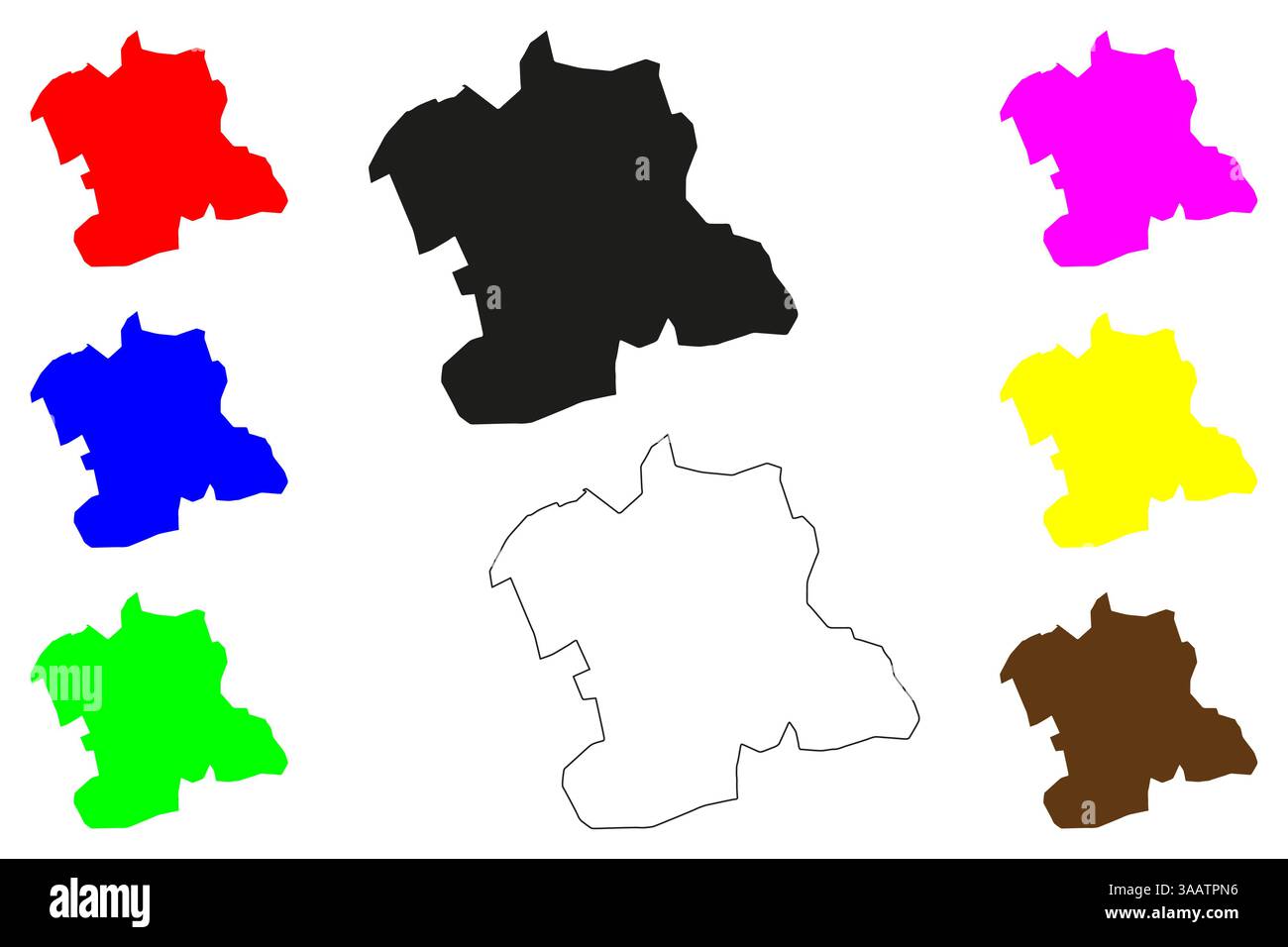 Churu city (Republic of India, State of Rajasthan) map vector ...