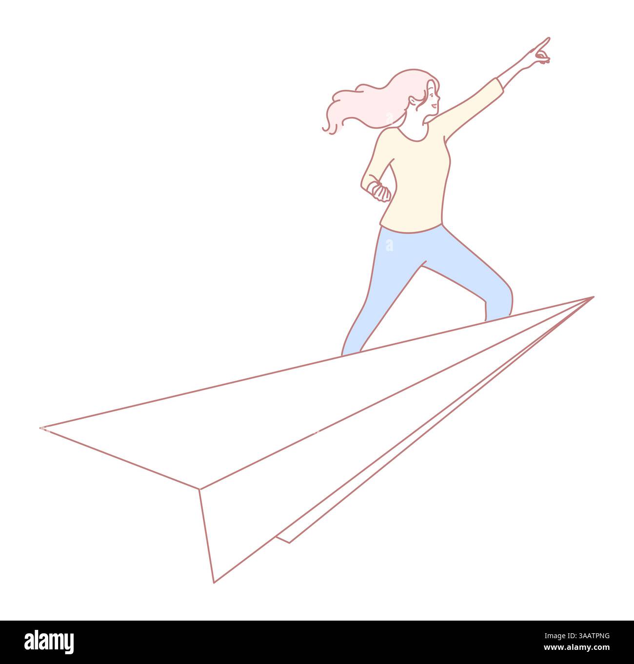 An Empowered Woman Riding on a Paper Airplane is a Powerful ...