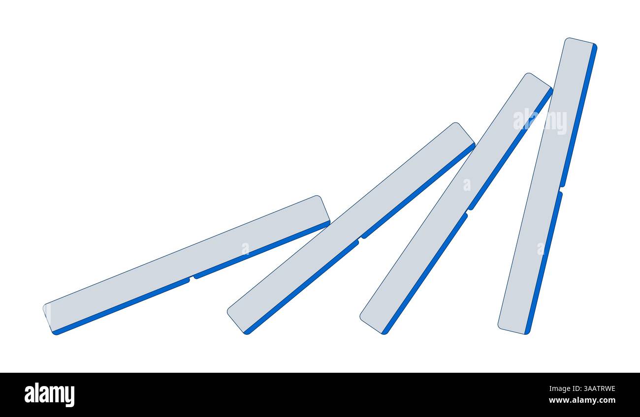 Domino effect chain reaction 2D cartoon object Stock Vector Image & Art ...