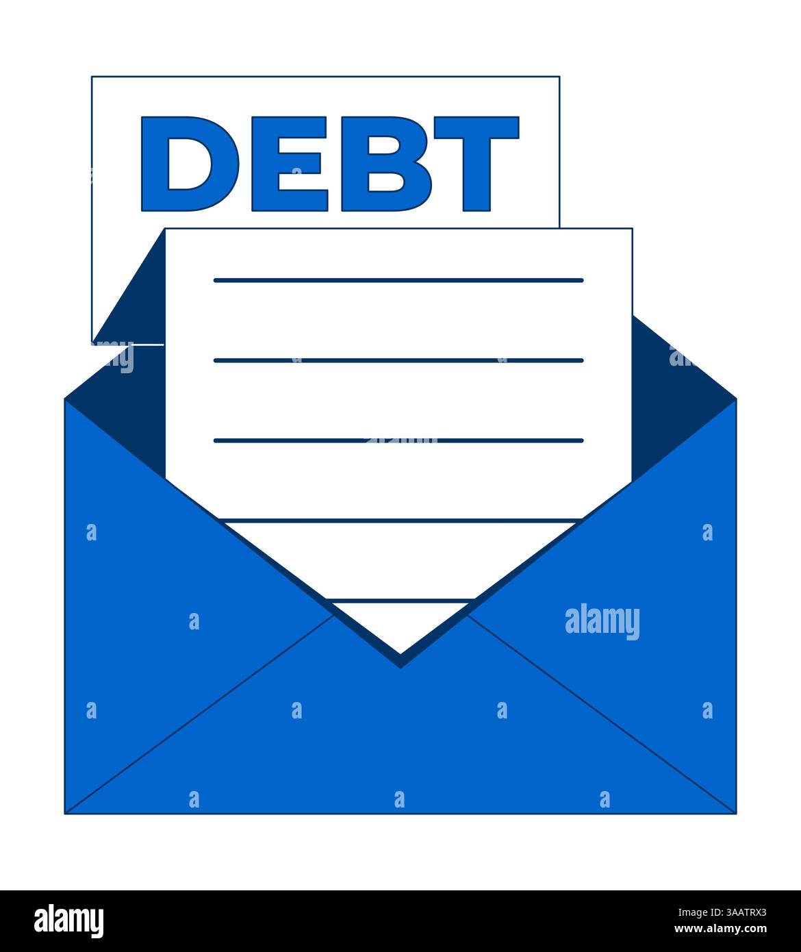 Debt letter in envelope 2D cartoon object Stock Vector Image & Art - Alamy