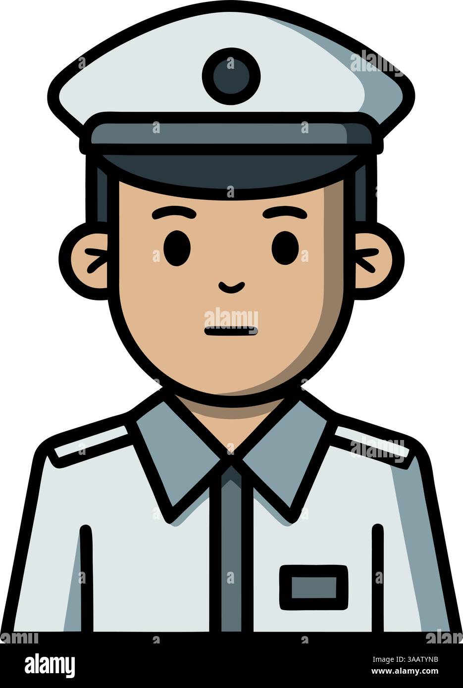 Serious security officer in white uniform Stock Vector Image & Art - Alamy