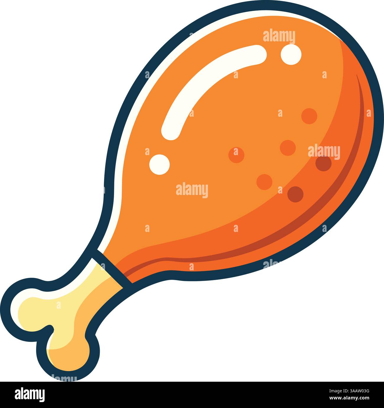 Cartoon fried chicken drumstick illustration Stock Vector Image & Art ...