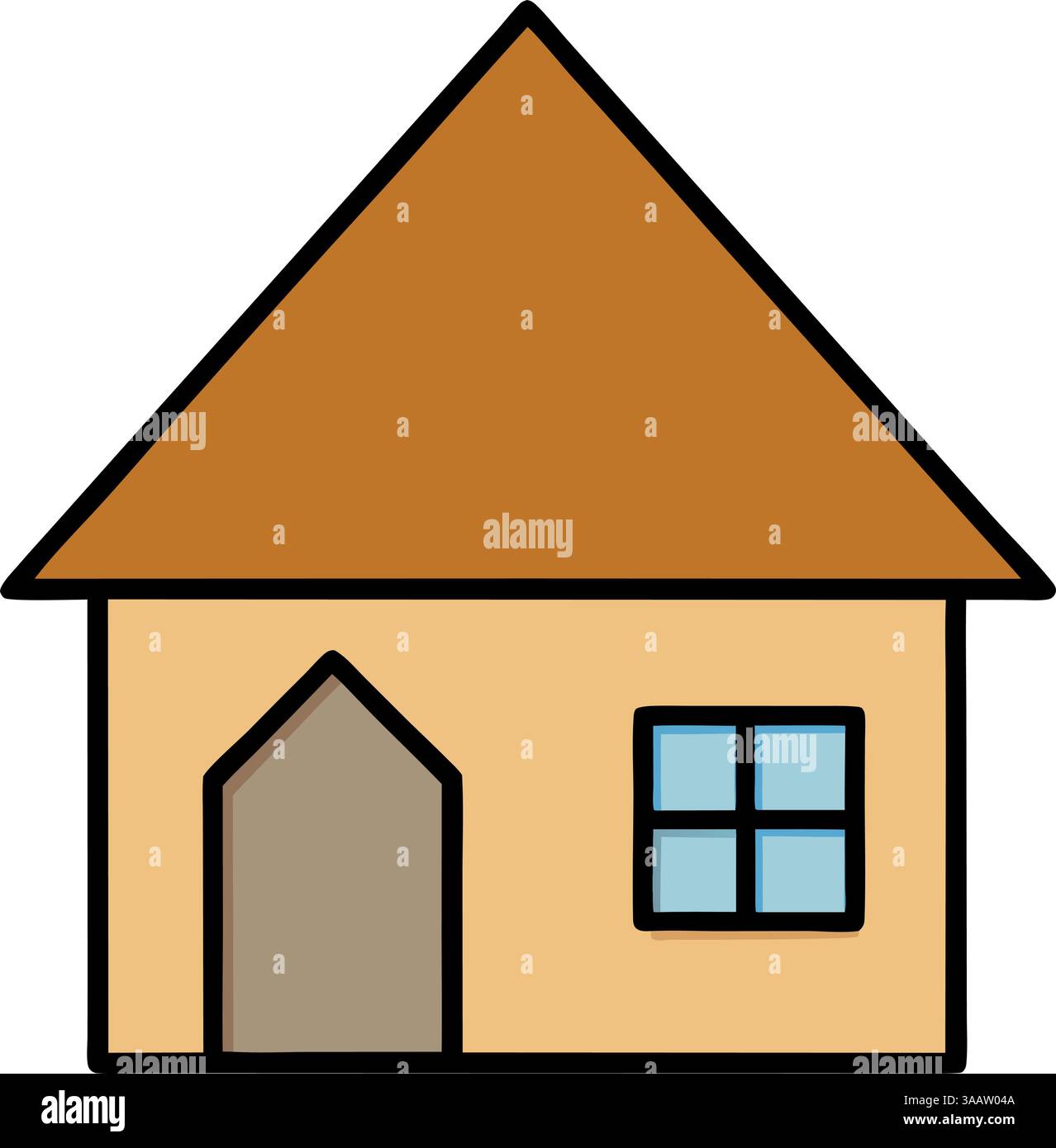 Simple house with brown roof illustration Stock Vector Image & Art - Alamy