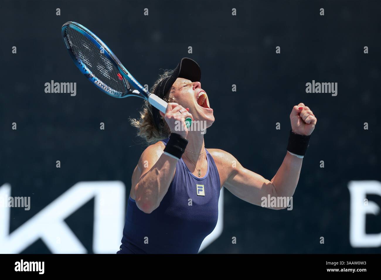 German tennis player Laura Siegemund (GER) celebrating at the ...