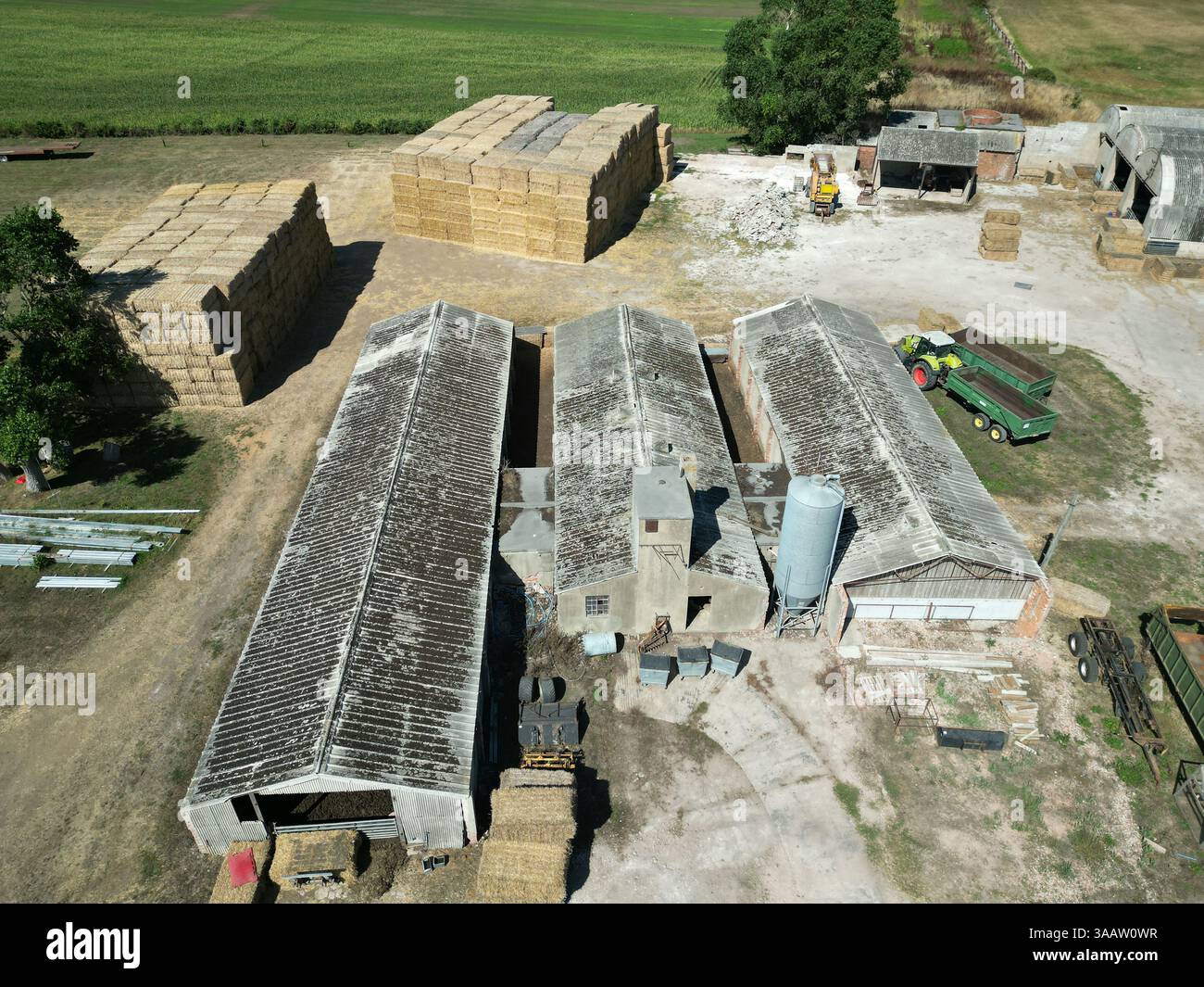 aerial view of WW2 Military Architecture, Former RAF Lissett WW2 bomber ...