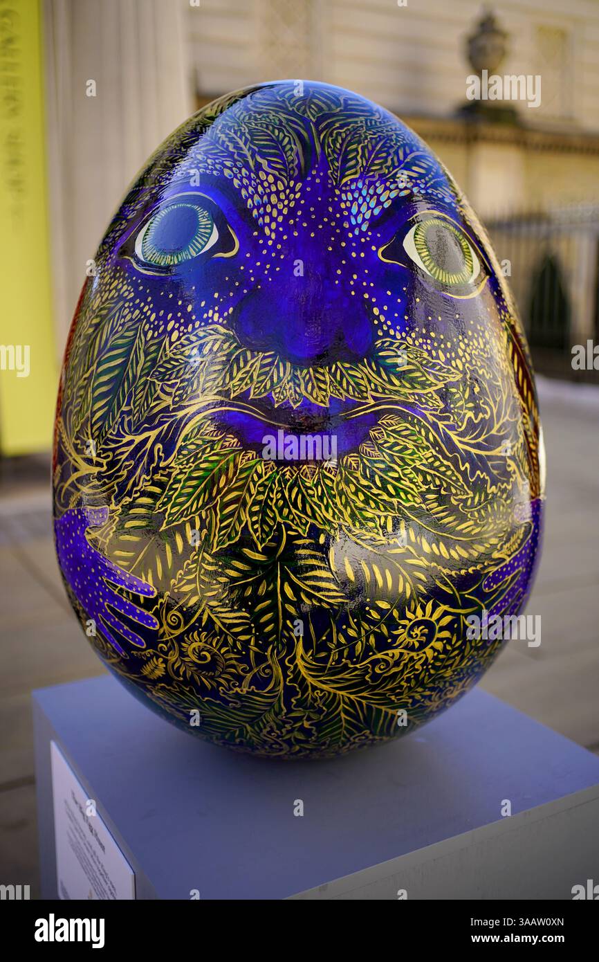 A general view of 'Green Man Humpty Dumpty Egg' which is installed ...