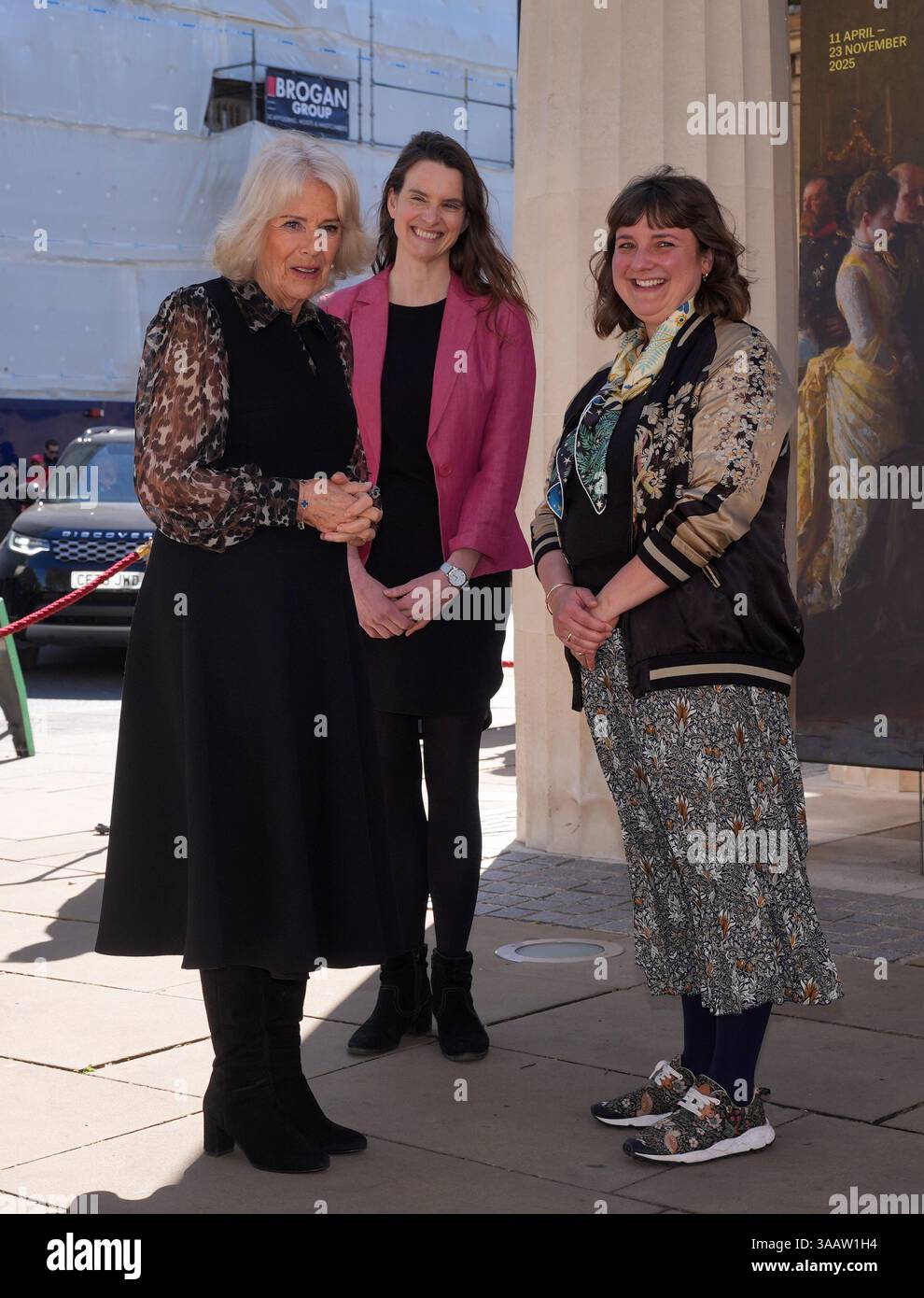 Queen Camilla meets Hilary Thomas (centre), the head of fundraising at ...