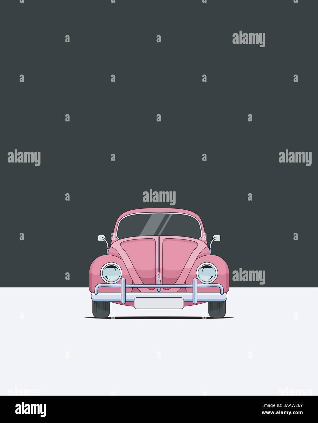 Germany, 1966: Volkswagen Beetle 1300. Vintage car. Vector illustration ...