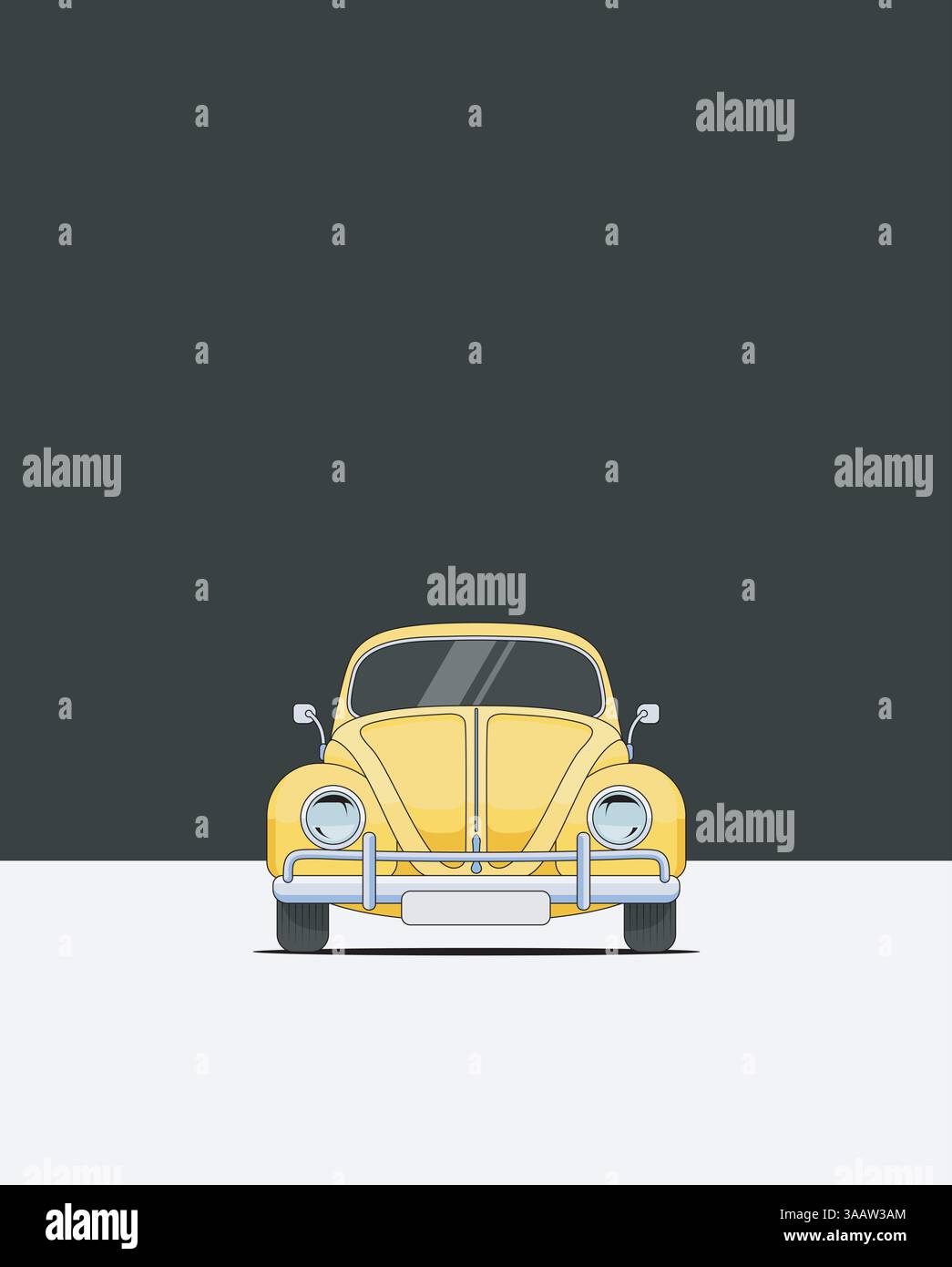 Germany, 1966: Volkswagen Beetle 1300. Vintage car. Vector illustration ...