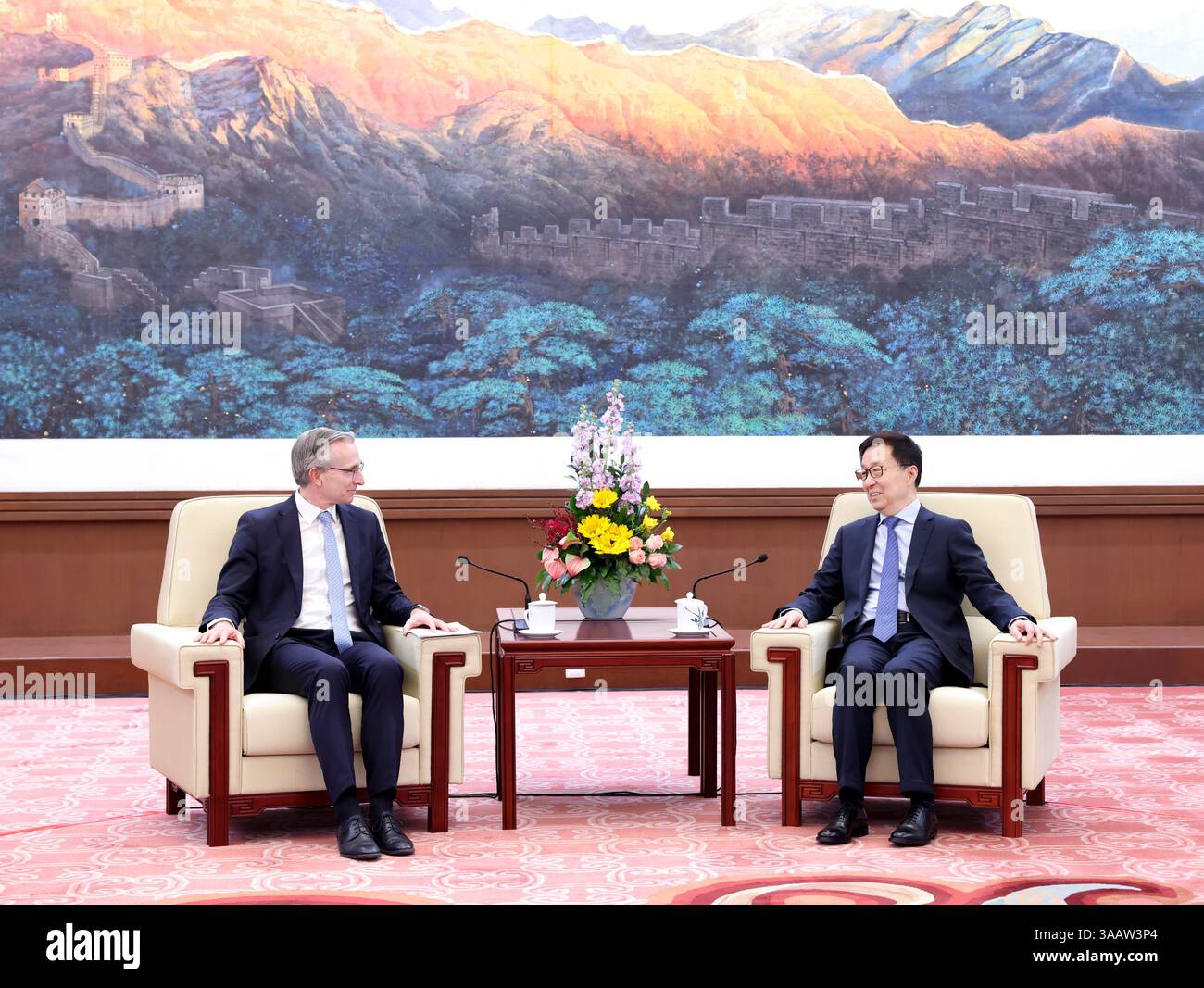 Beijing, China. 1st Apr, 2025. Chinese Vice President Han Zheng meets ...