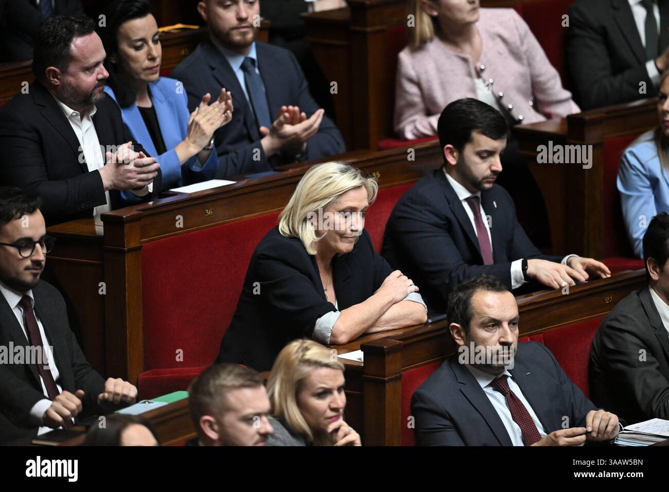 Paris, France. 01st Apr, 2025. President of Rassemblement National ...