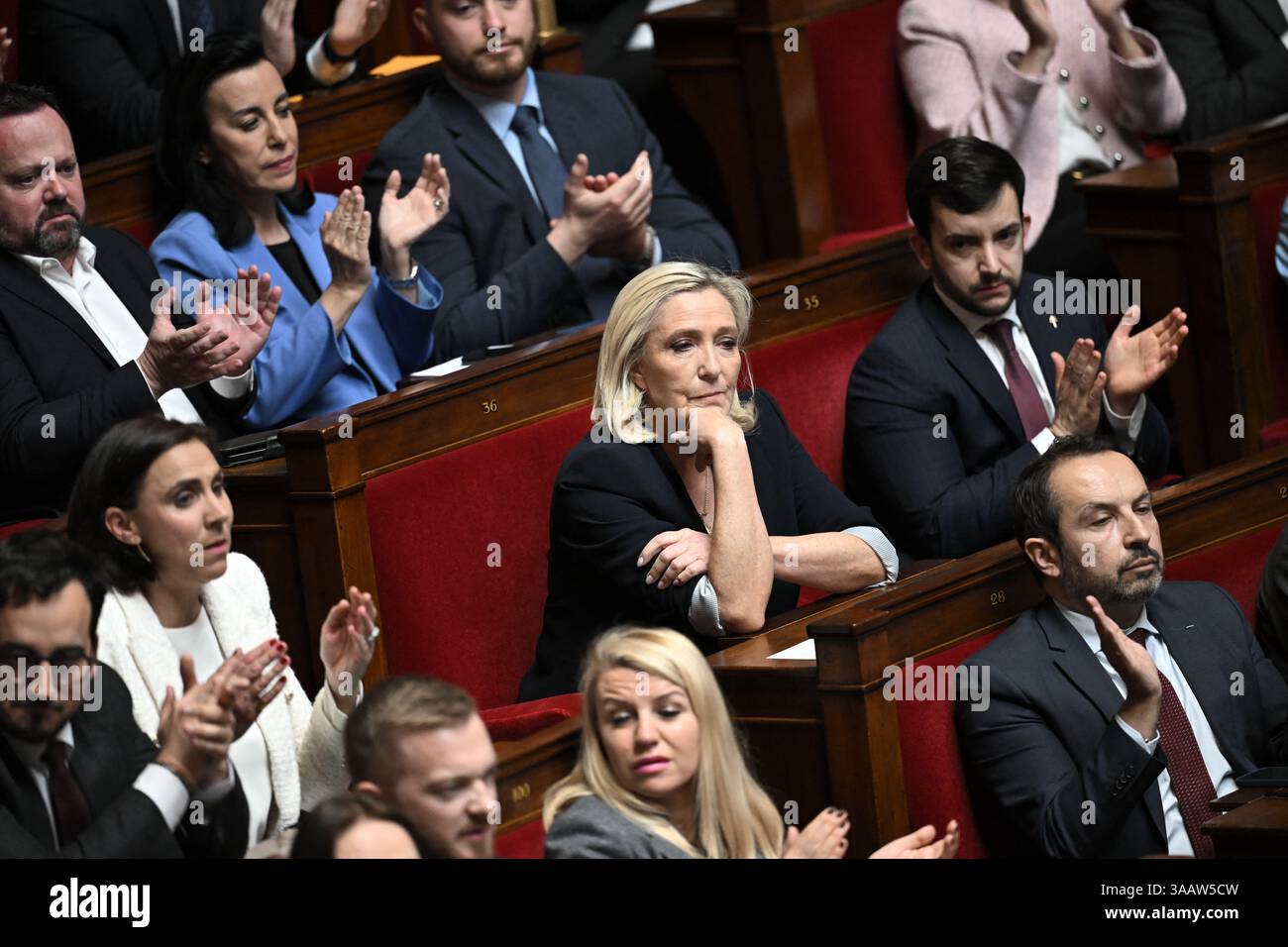 Paris, France. 01st Apr, 2025. President of Rassemblement National ...