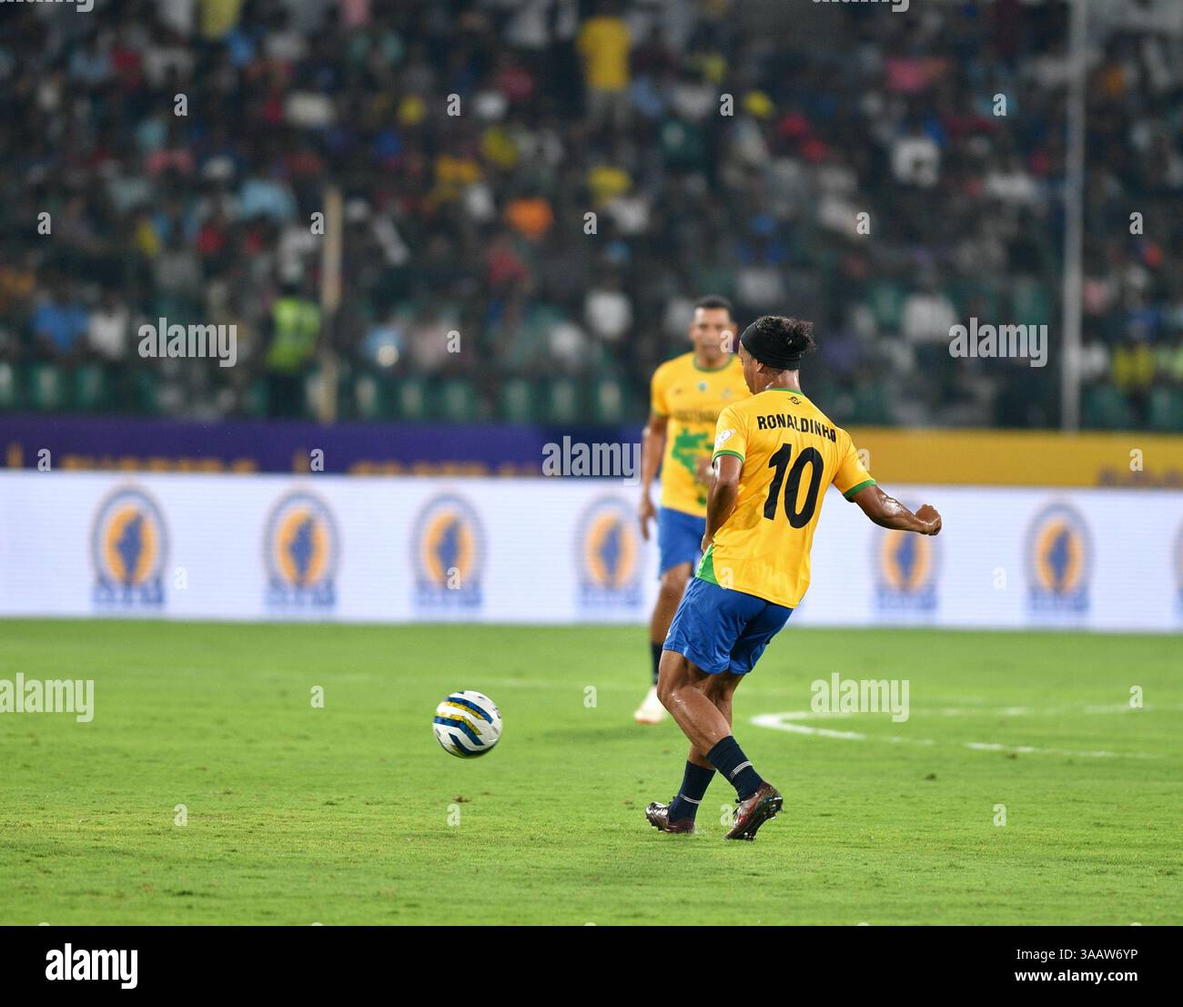 Chennai, India. 30th March, 2025. Brazil Legends Triumph Over India All-Stars 2 - 1 in Thrilling ...