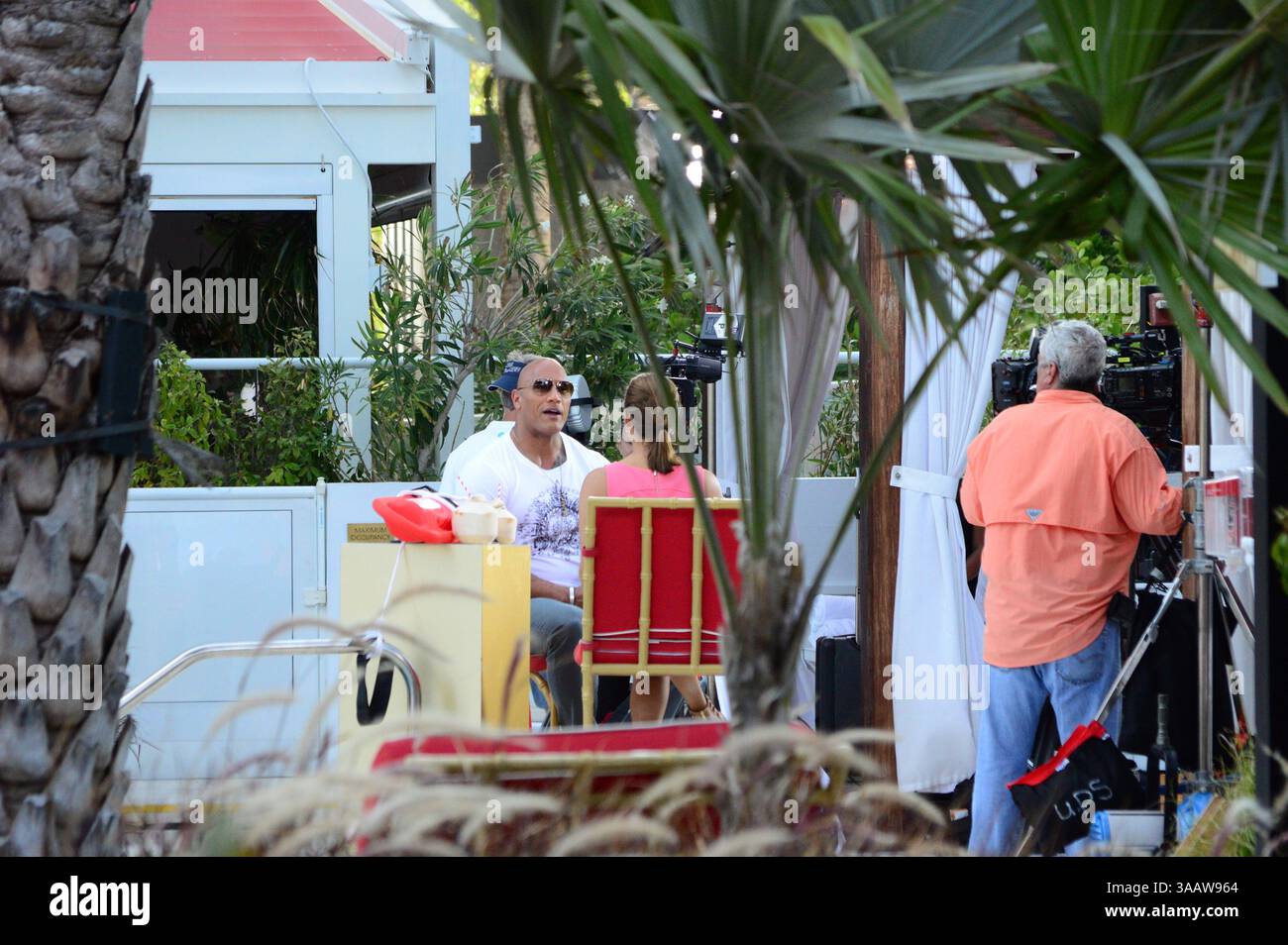 MIAMI BEACH, FL - MAY 13: Dwayne Johnson leaving hotel on May 13, 2017 ...