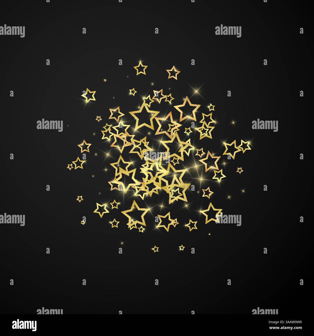 Christmas spirit. Scattered falling stars. Festive christmas confetty ...
