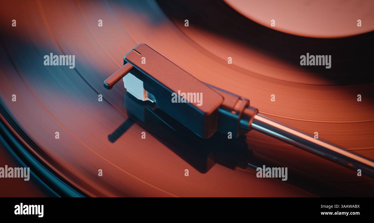 Red vinyl record rotating hi-res stock photography and images - Alamy