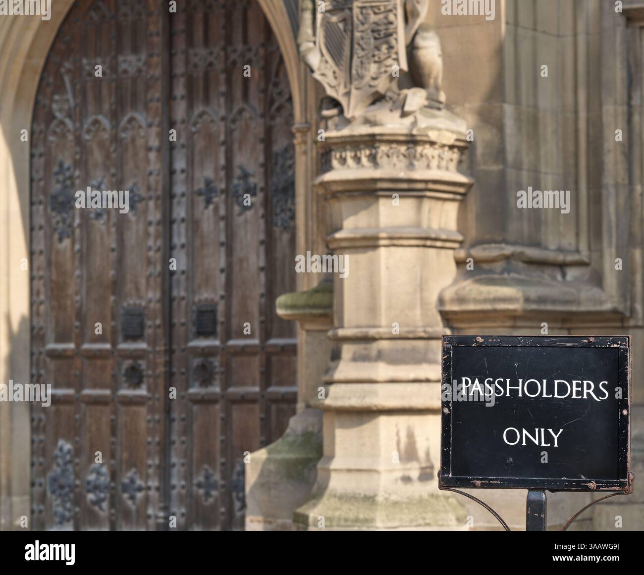 Passholders only entrance to the Houses of Parliament, London, England ...
