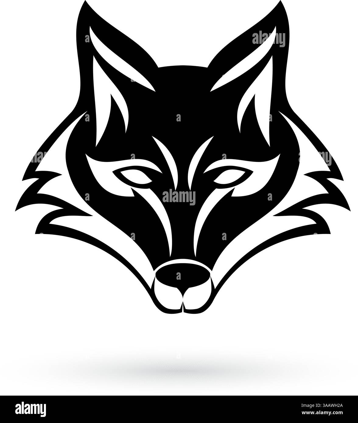 Black and white animal emblem illustrations featuring a fox head symbol ...
