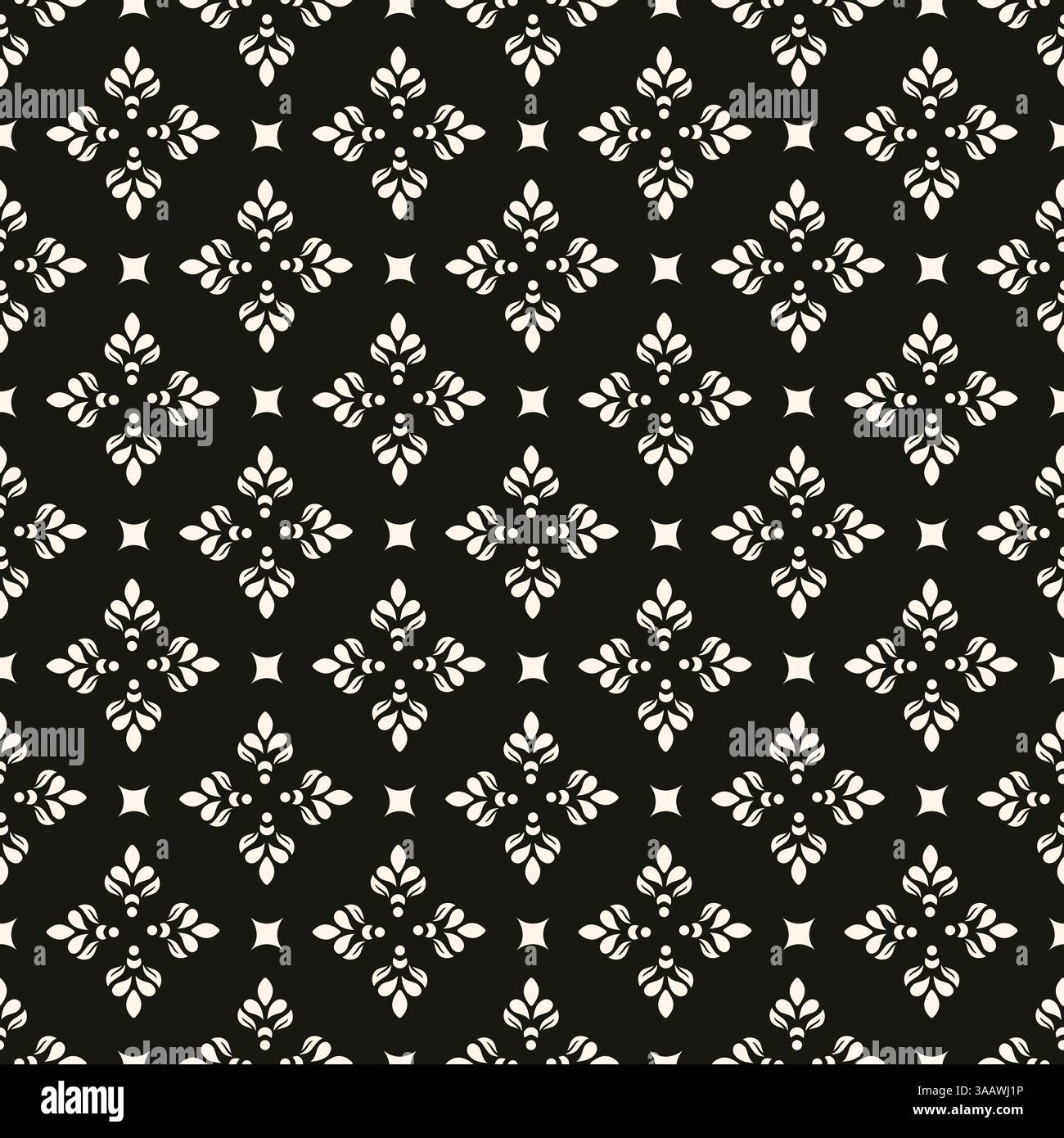 Abstract simple floral gothic style seamless pattern. Elegant minimal ...