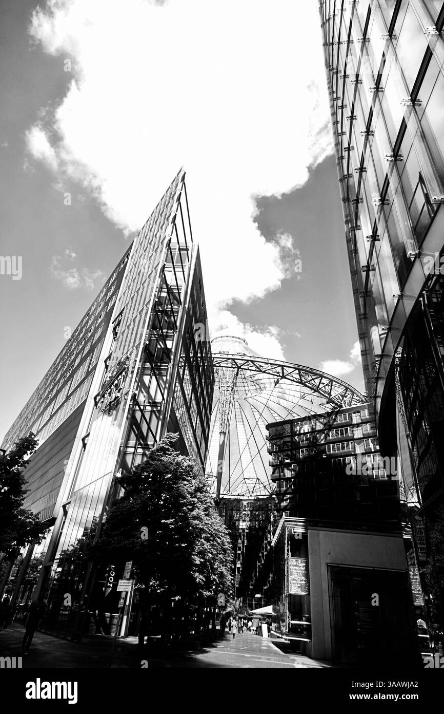 Berlin Germany - Modern buildings with glass surfaces at Potsdamer ...
