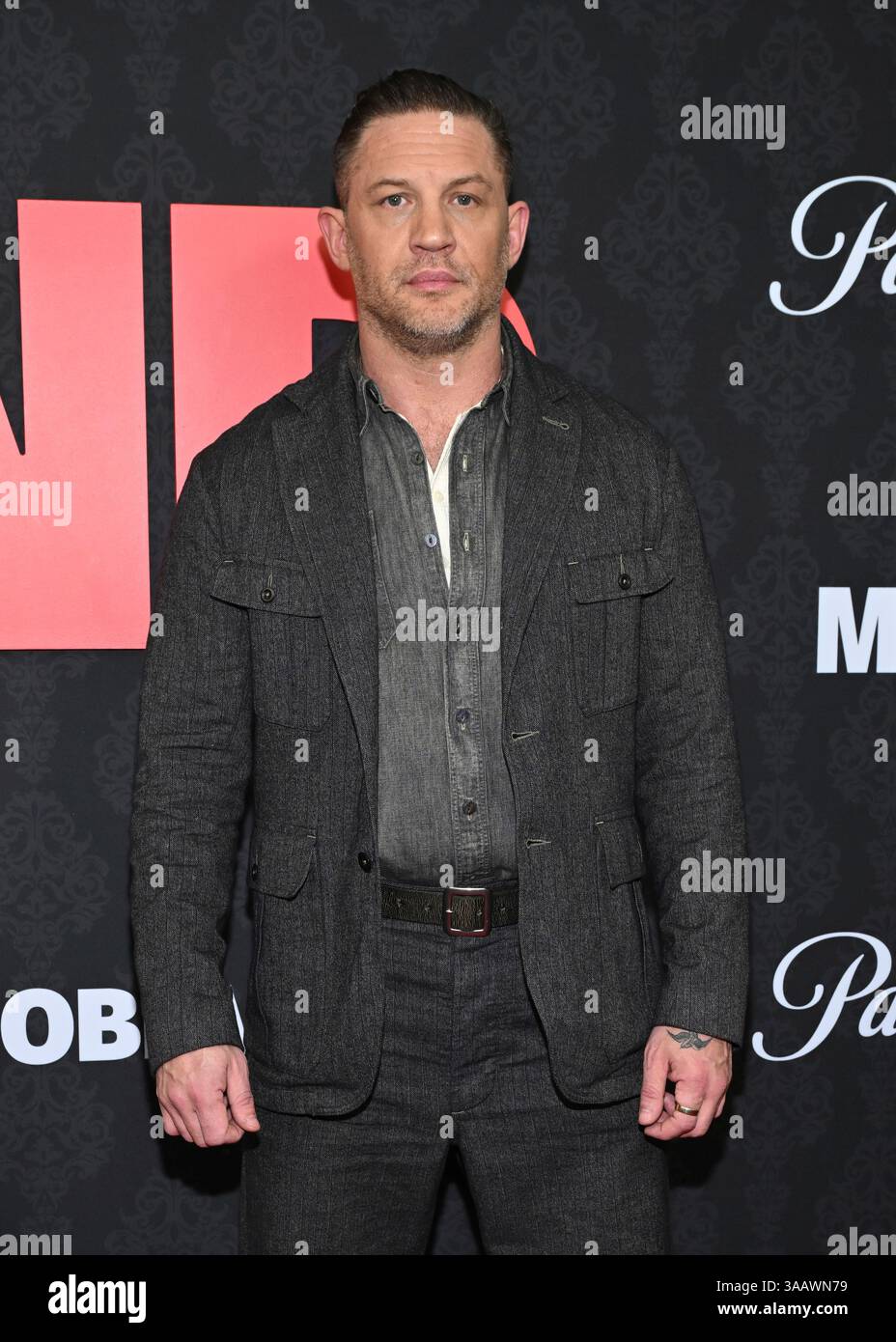 Photo by: NDZ/STAR MAX/IPx 2025 3/31/25 Tom Hardy at the premiere of "MobLand" on March 31, 2025 ...