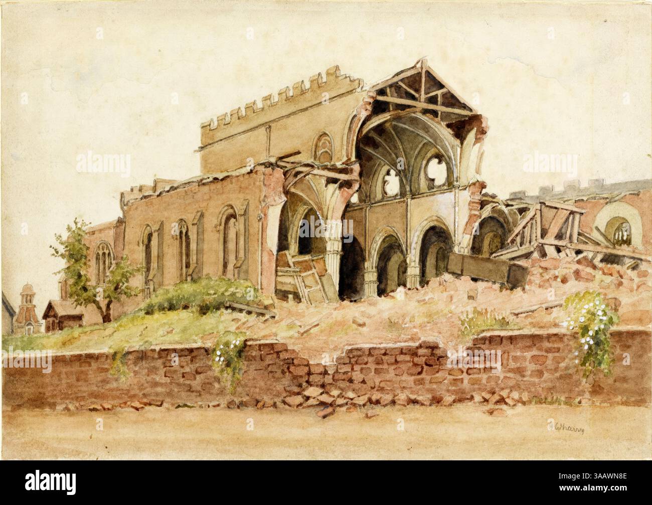 St. Sidwell’s Church, Exeter, after the Blitz. Olive Wharry. circa 1942 ...