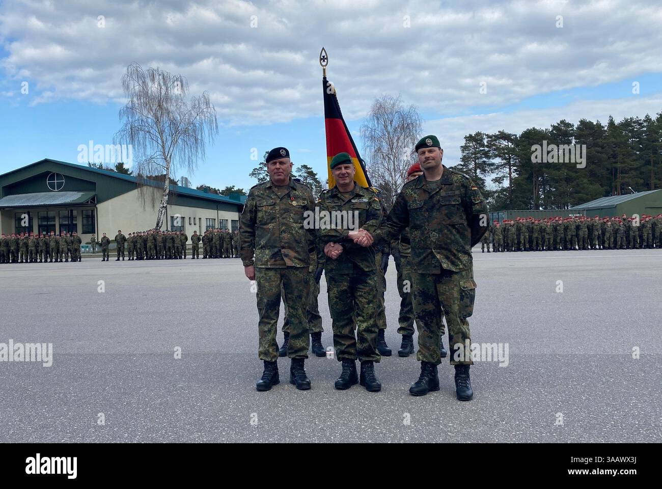 Rukla, Lithuania. 01st Apr, 2025. Brigadier General Christoph Huber (m ...