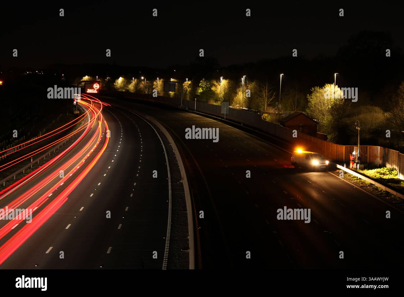 M4 Motorway Eastbound carriageway night closure for roadworks 31st ...