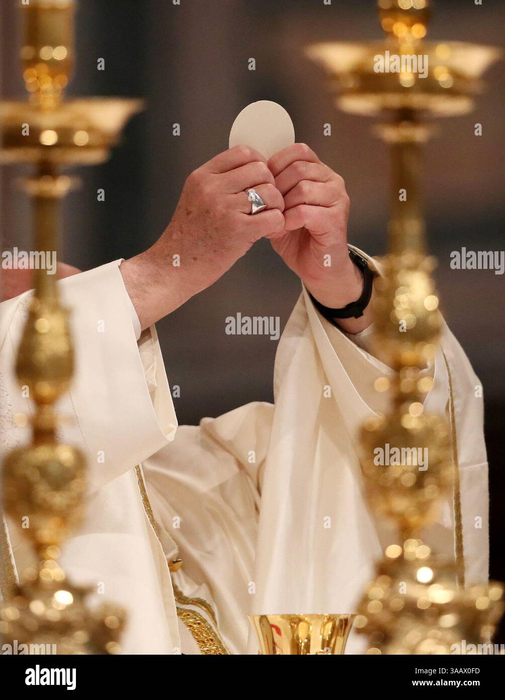 Pope Francis (Jorge Mario Bergoglio) chairing the Holy Mass for the ...