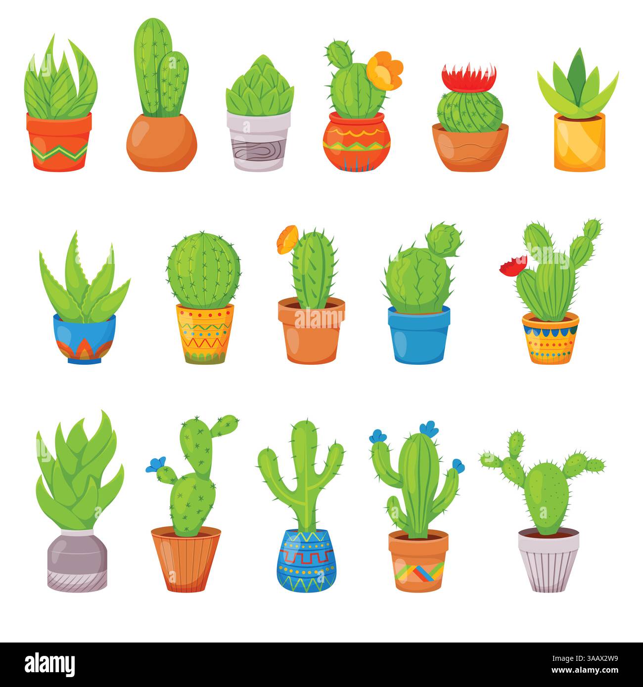 Decorative succulent pots Stock Vector Images - Alamy