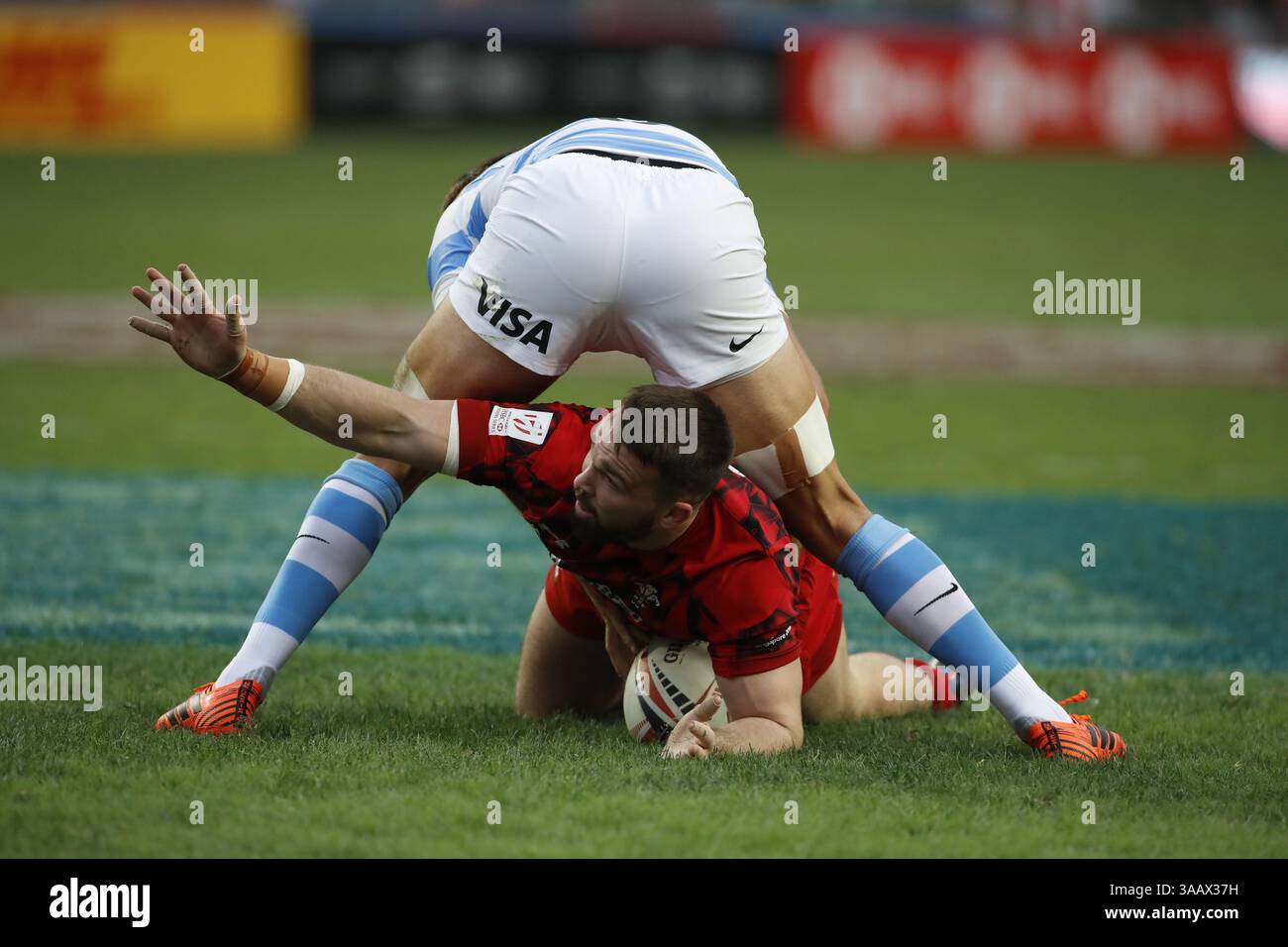 April 6, 2018 - Hong Kong, HONG KONG - Afon Bagshaw (9) of Wales is ...