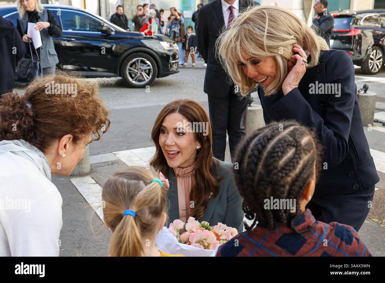 Paris, France. 01st Apr, 2025. French First Lady Brigitte Macron and ...