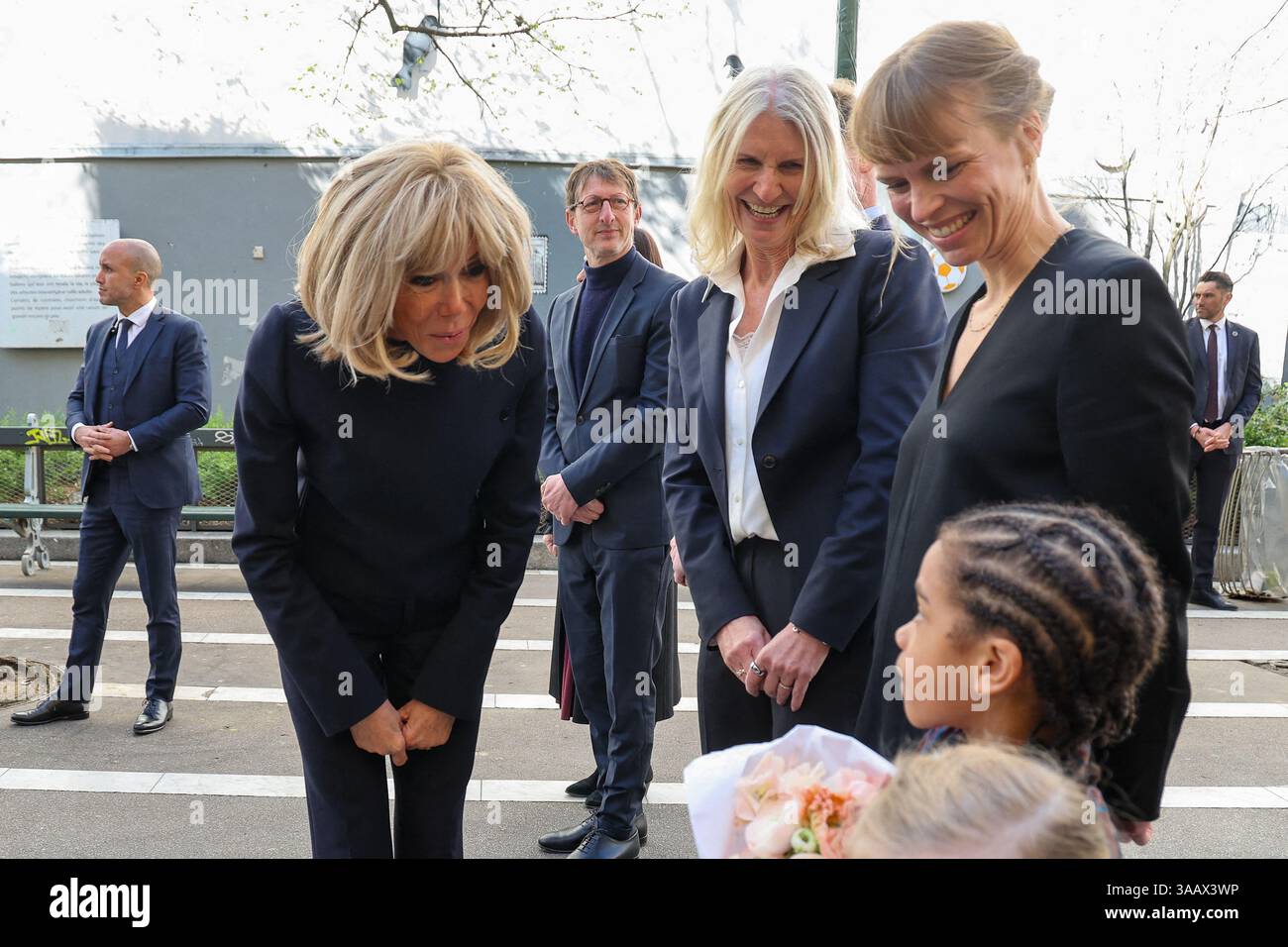 Paris, France. 01st Apr, 2025. French First Lady Brigitte Macron and ...