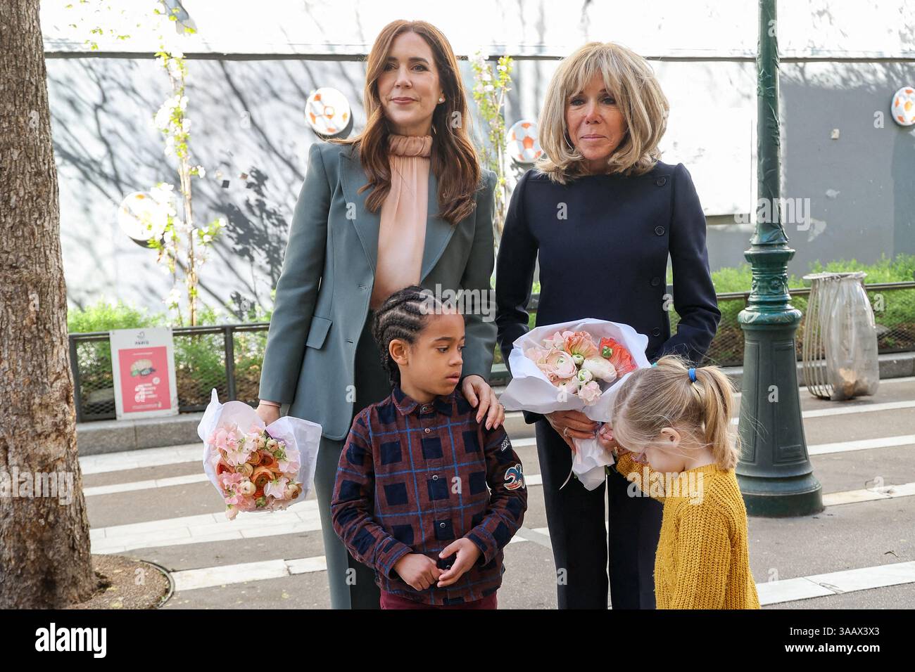 Paris, France. 01st Apr, 2025. French First Lady Brigitte Macron and ...