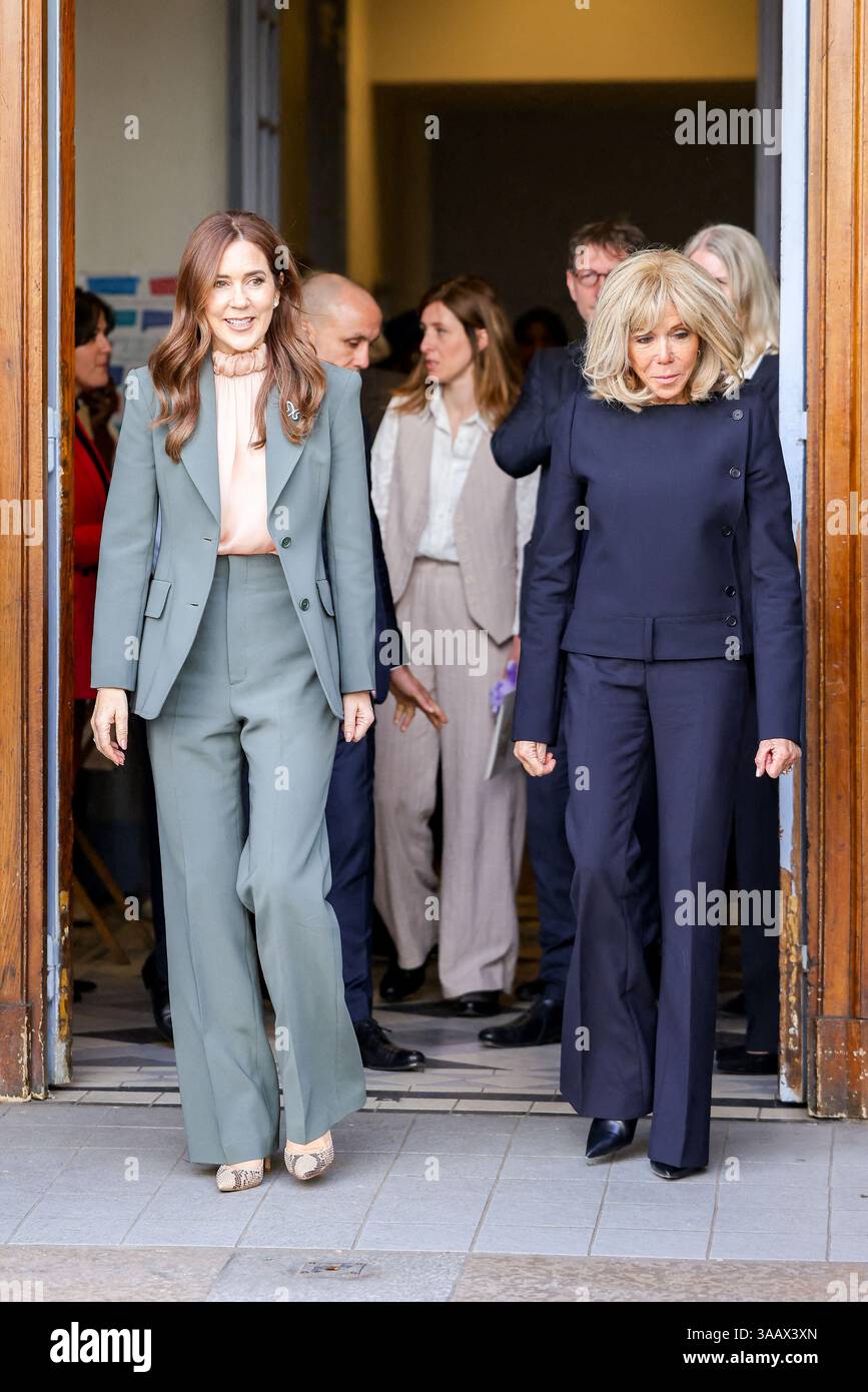 Paris, France. 01st Apr, 2025. French First Lady Brigitte Macron and ...