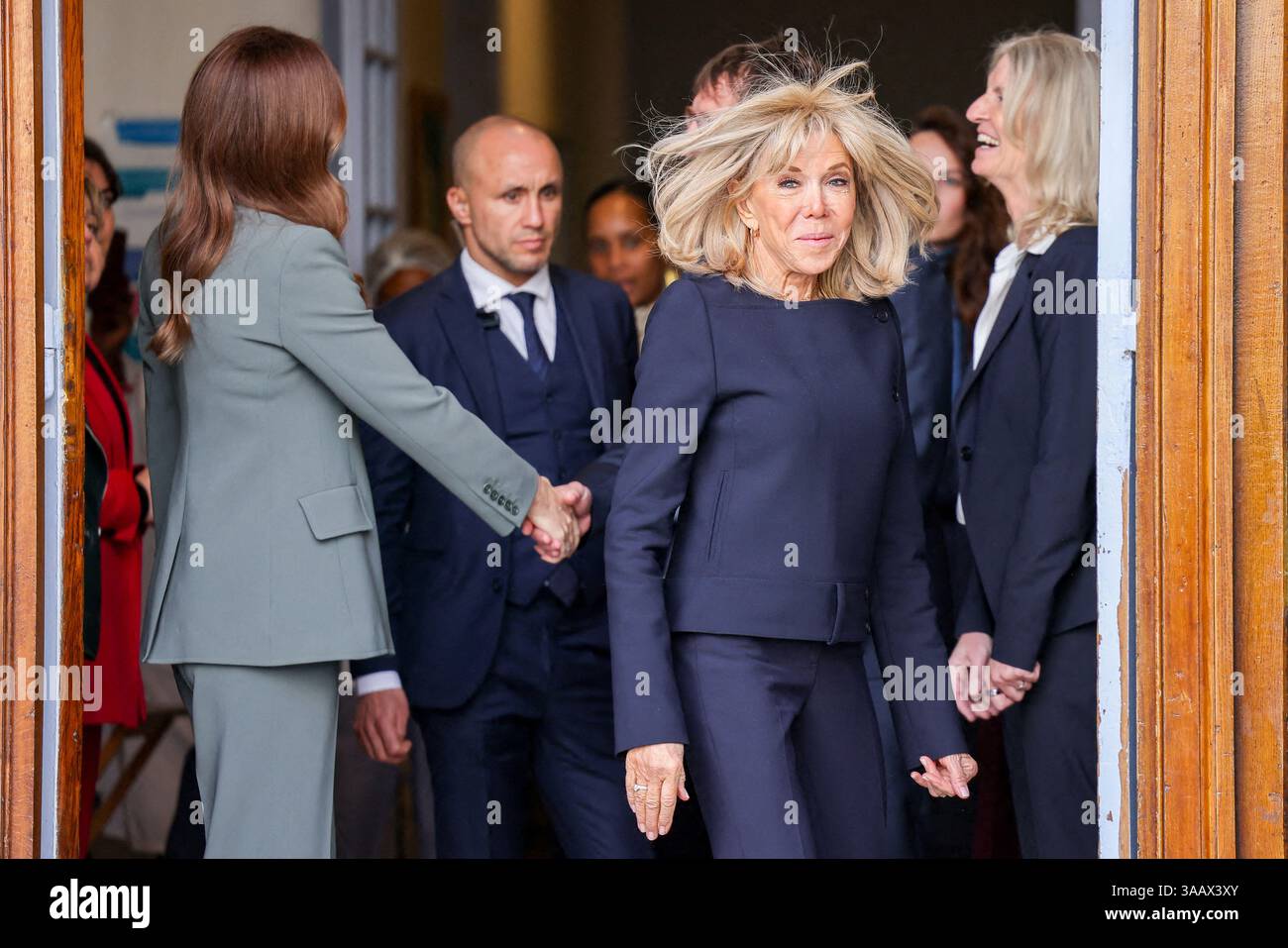 Paris, France. 01st Apr, 2025. French First Lady Brigitte Macron and ...