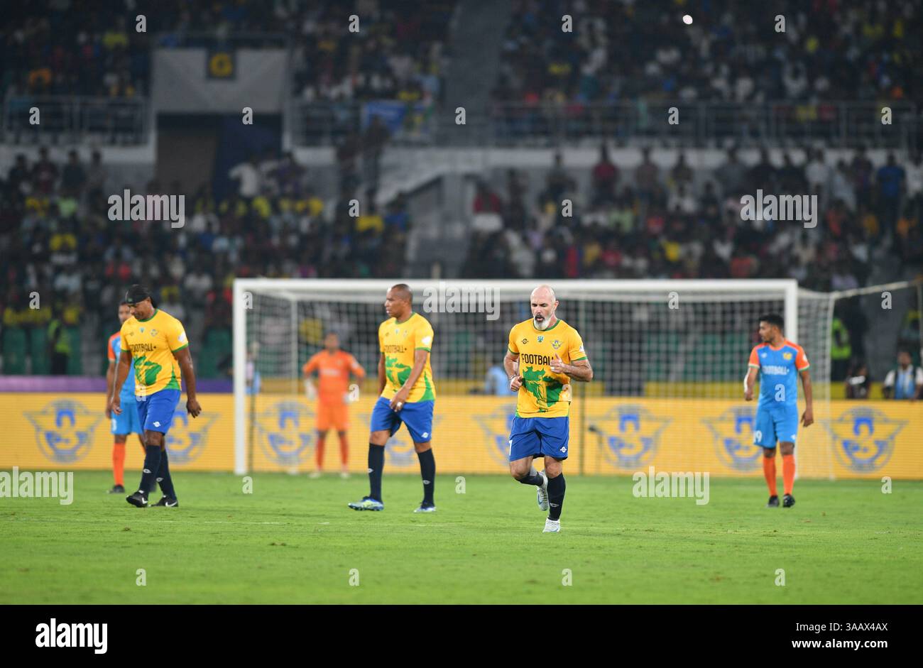 Chennai, India. 30th March, 2025. Brazil Legends Triumph Over India All-Stars 2 - 1 in Thrilling ...