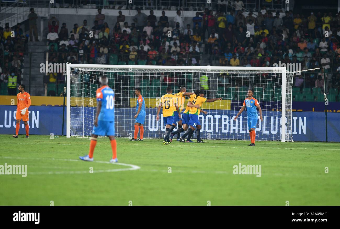 Chennai, India. 30th March, 2025. Brazil Legends Triumph Over India All-Stars 2 - 1 in Thrilling ...