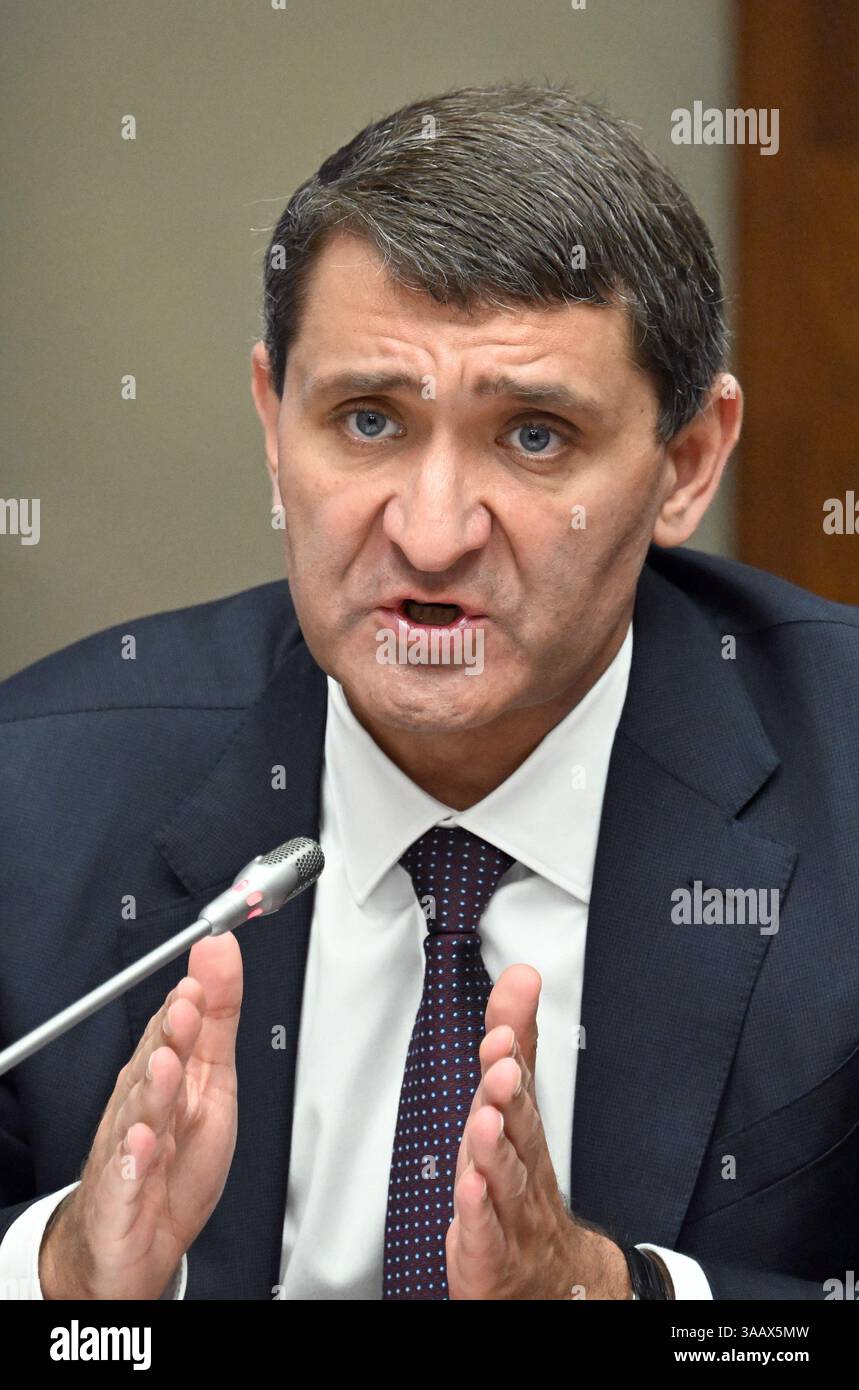 Moscow, Russia. 01st Apr, 2025. CEO of PJSC Rosseti Andrey Ryumin ...