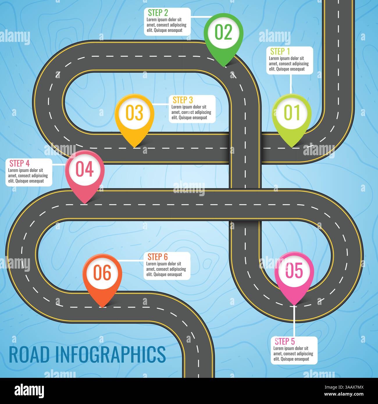 Highway Business Roadmap Infographics Design Vector Template Hi Res