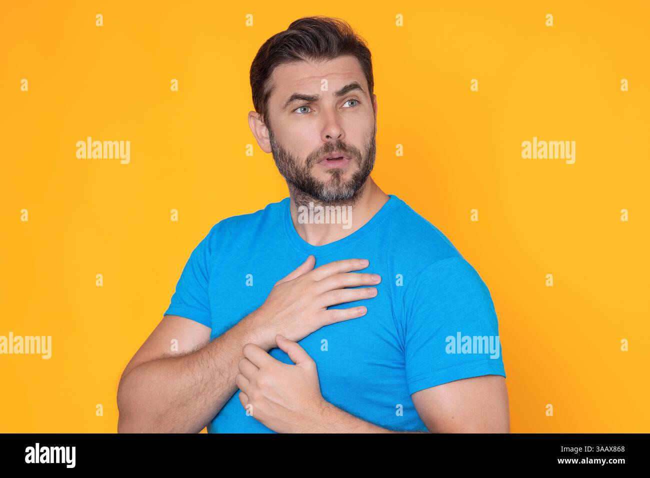 Male prayer. Man praying. Isolated portrait of male pray. man with ...