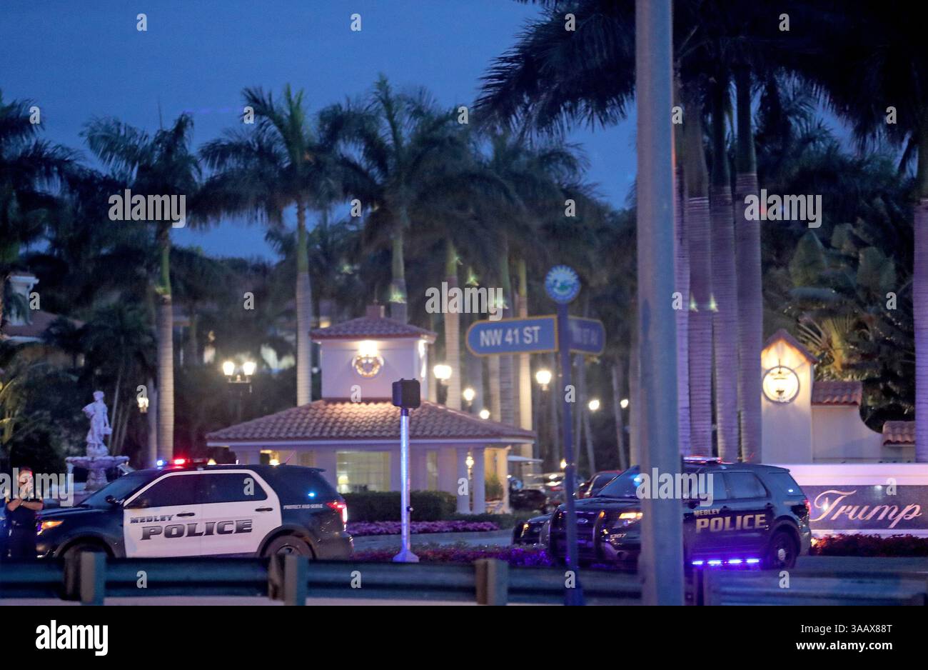 May 18, 2018 - Doral, FL, USA - Police are shown at Trump National ...