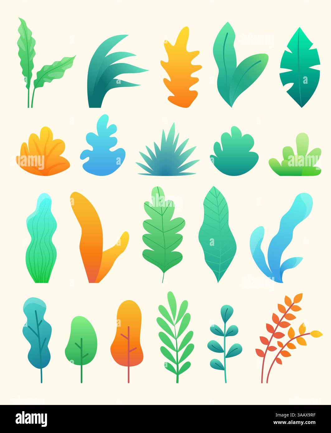 Outdoor fall colorful plants Stock Vector Images - Alamy