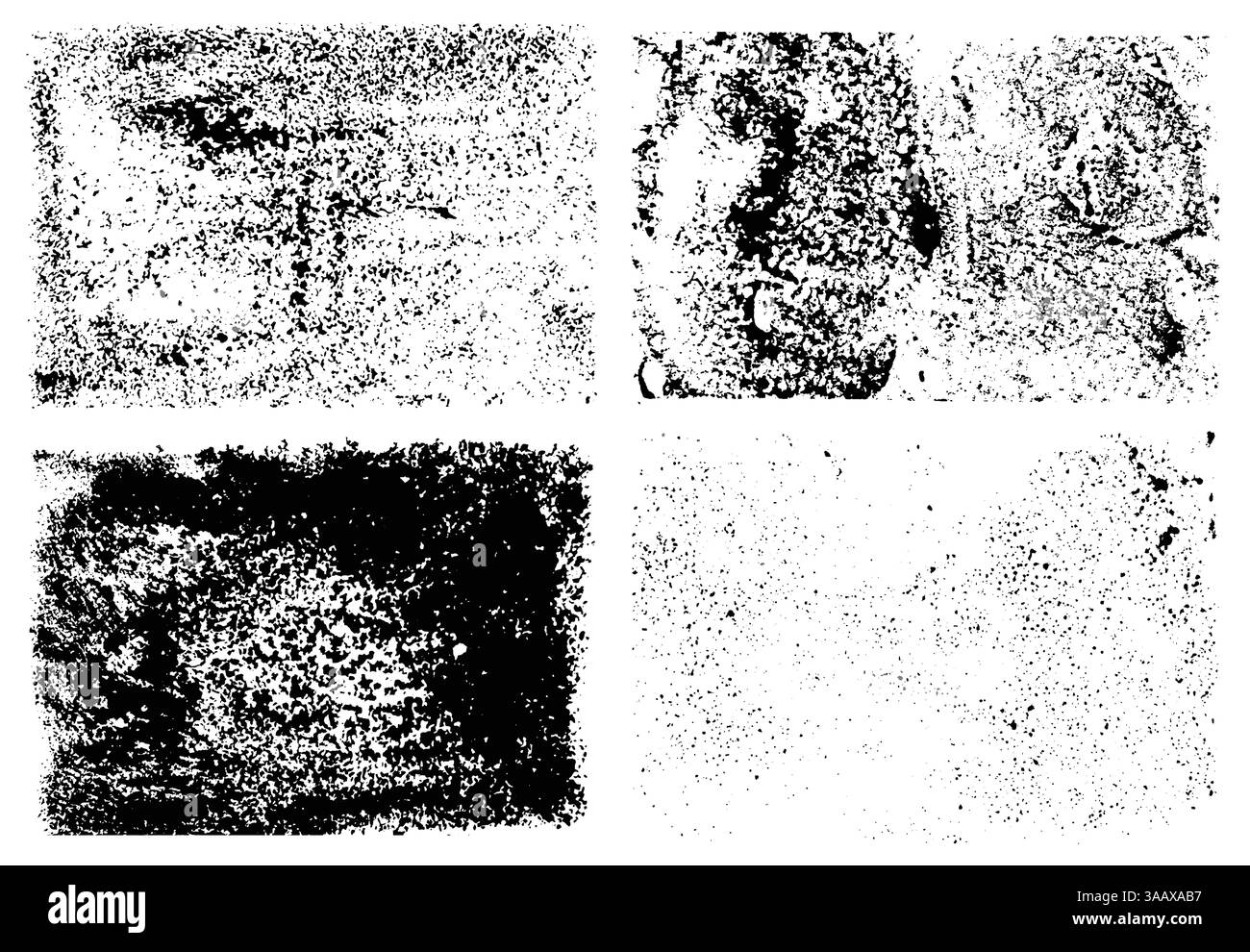 Ink splatter grunge distressed vector textures set. Sketch brush stroke ...