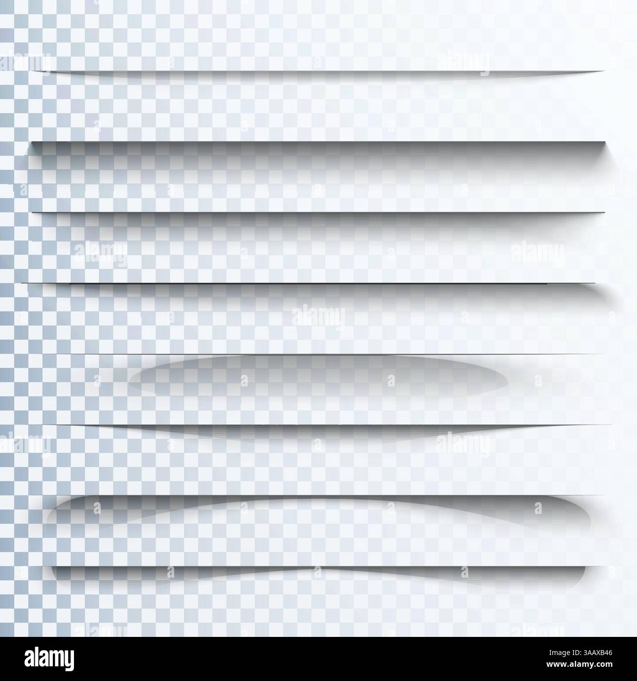 3d transparent shadows effect. Page dividers with transparent shadows ...
