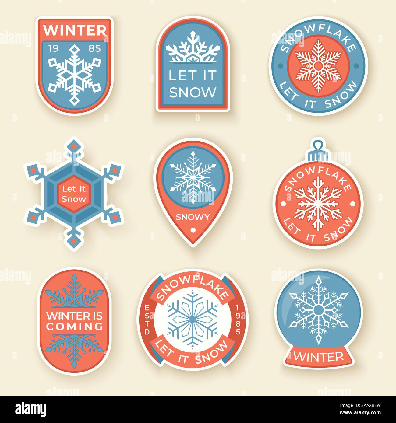Winter labels and badges elements. Set of Christmas and holidays ...
