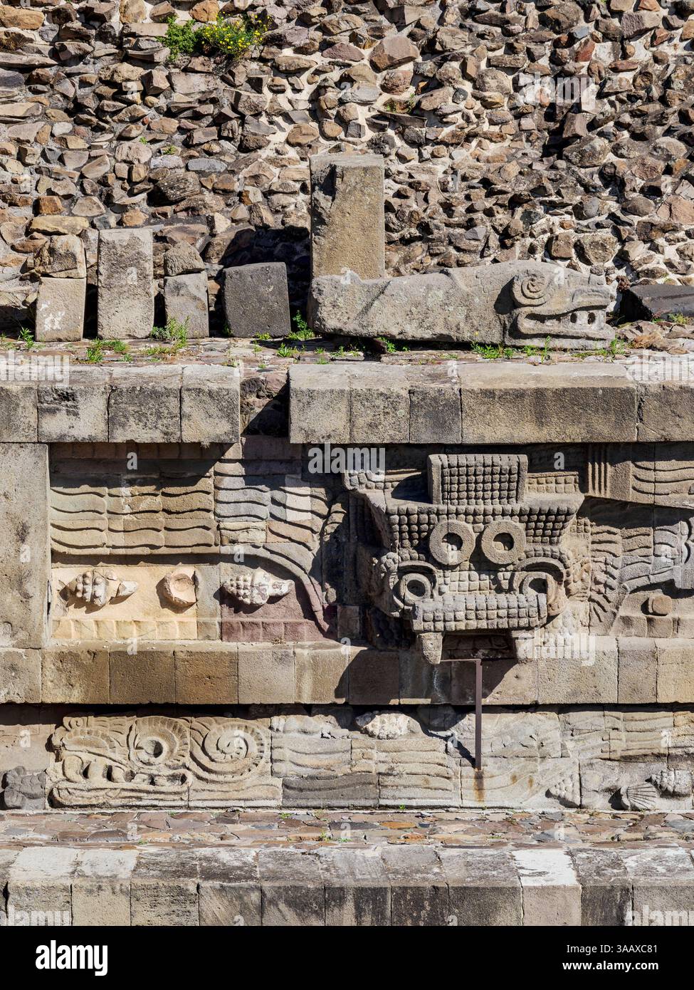 Temple of the Feathered Serpent, detailed view, The Citadel ...