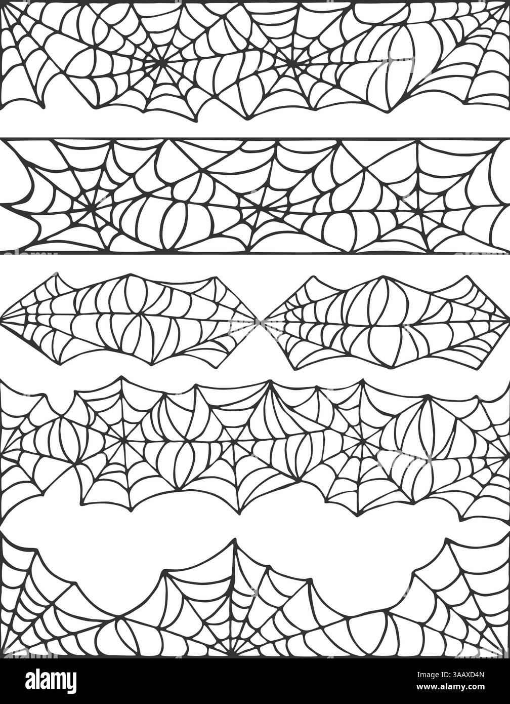 Hand Drawn Spider web Halloween symbol. Cobweb decoration elements ...